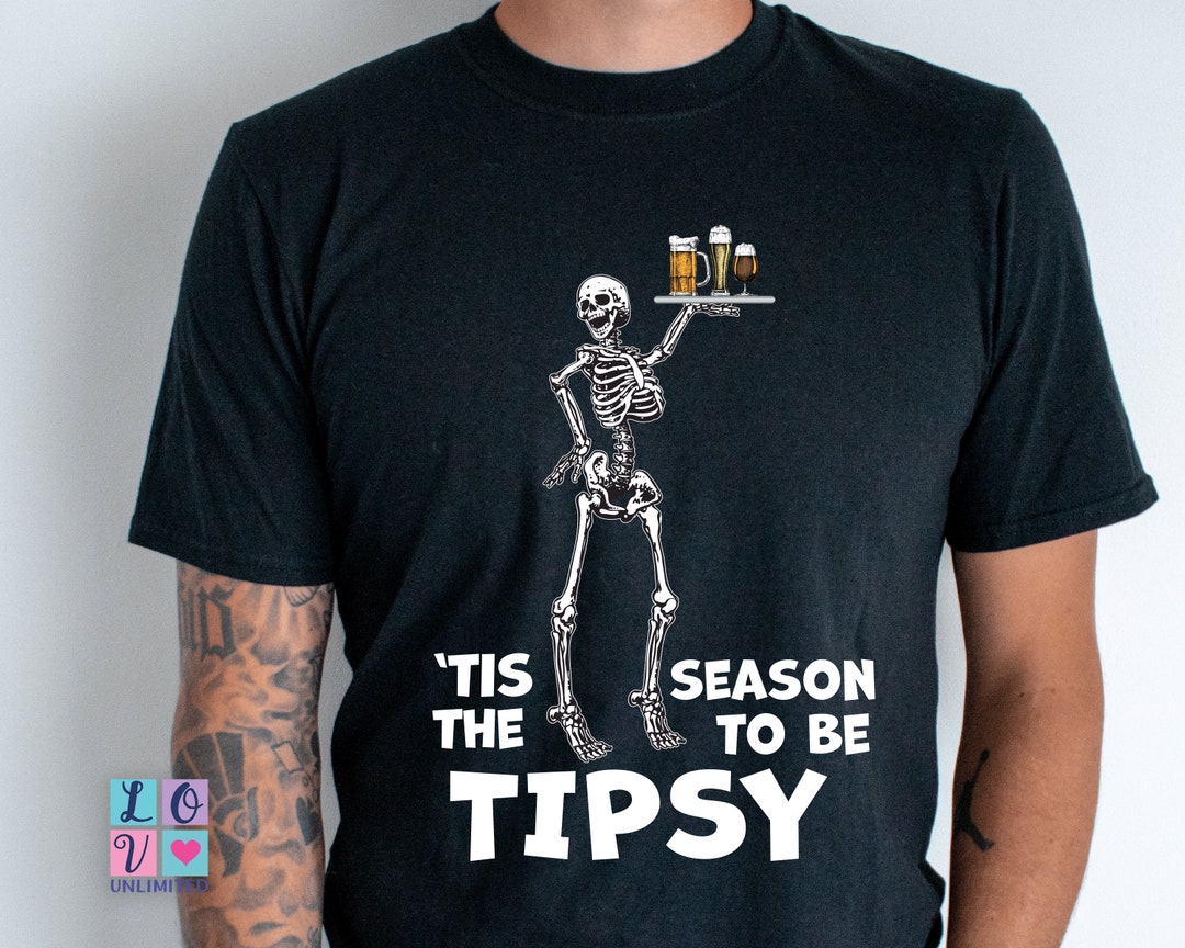 Tis the Season Bartenders T-shirt, Cute Skeleton Waitress Halloween ...