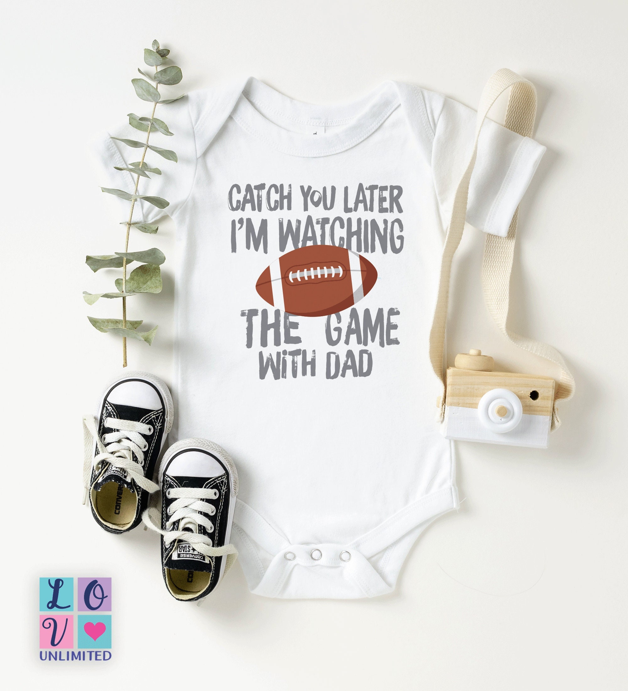 Football Onesie®, Cute Baby and Dad Watching Football Onesie®, Game ...