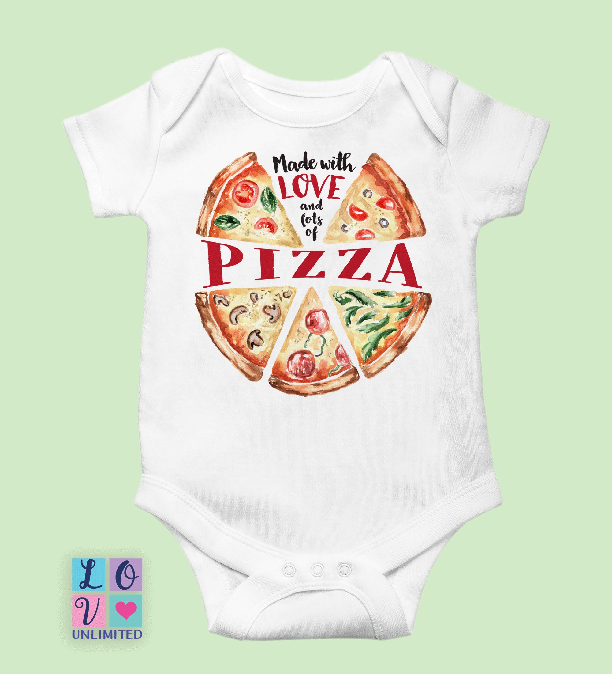 Pizza Lovers Onesie®. Baby girl baby boy one-piece bodysuit | Etsy