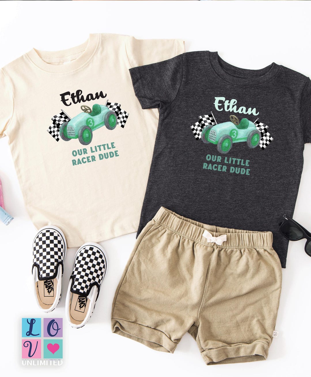 Our Little Racer Dude Baby Bodysuit, Vintage Race Car Toddler Shirt ...
