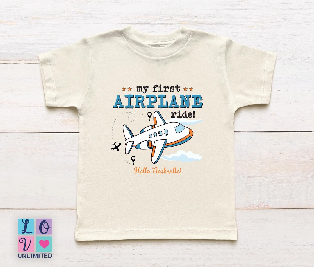 My First Airplane Trip Kid Shirt, First Flight Keepsake Outfit, Toddler ...