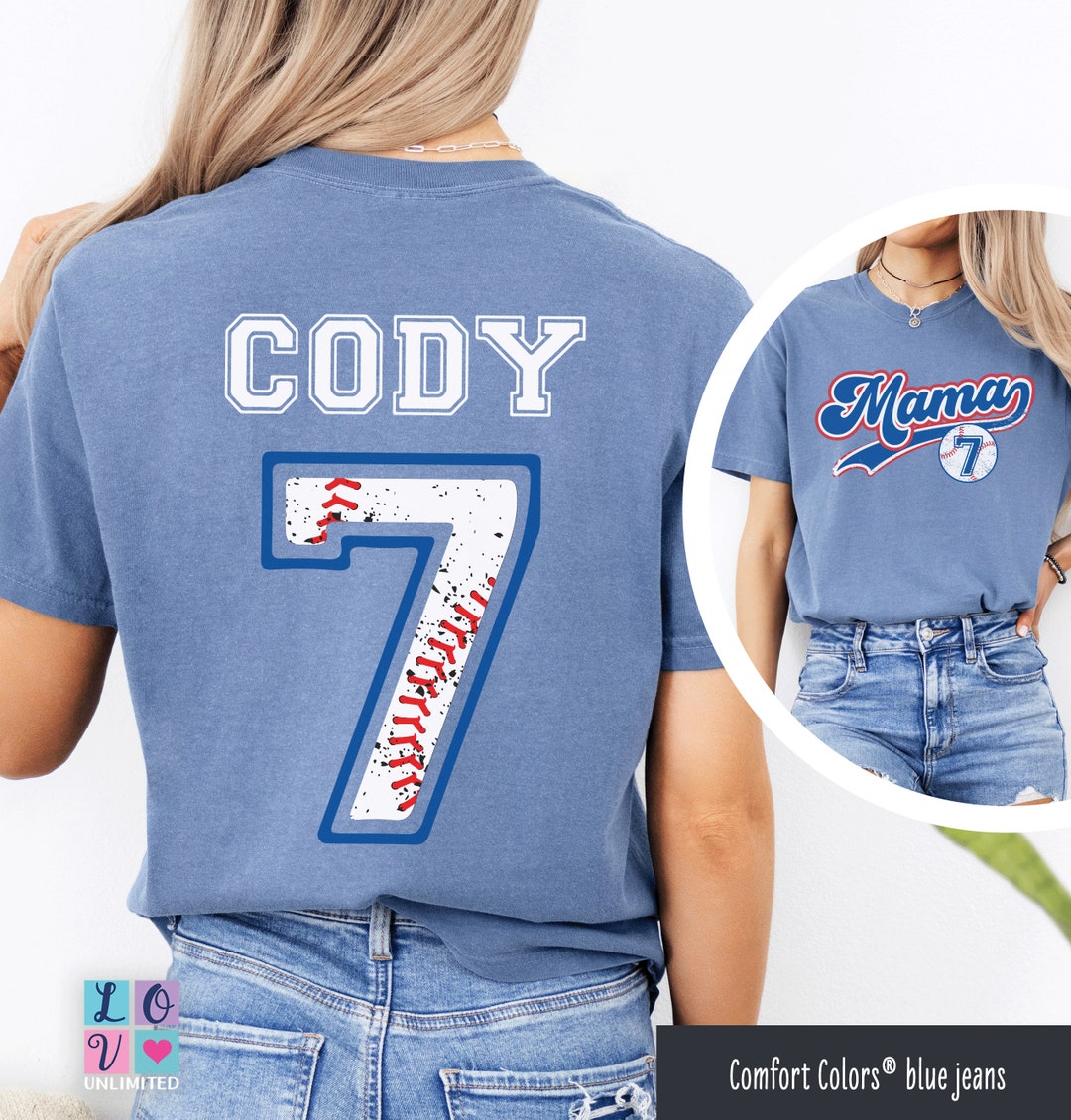 Personalized Baseball Mom Comfort Color® Shirt, Baseball Mama ...