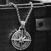 Compass Necklace, Mens Compass Pendant on Stainless Steel Rolo Chain ...