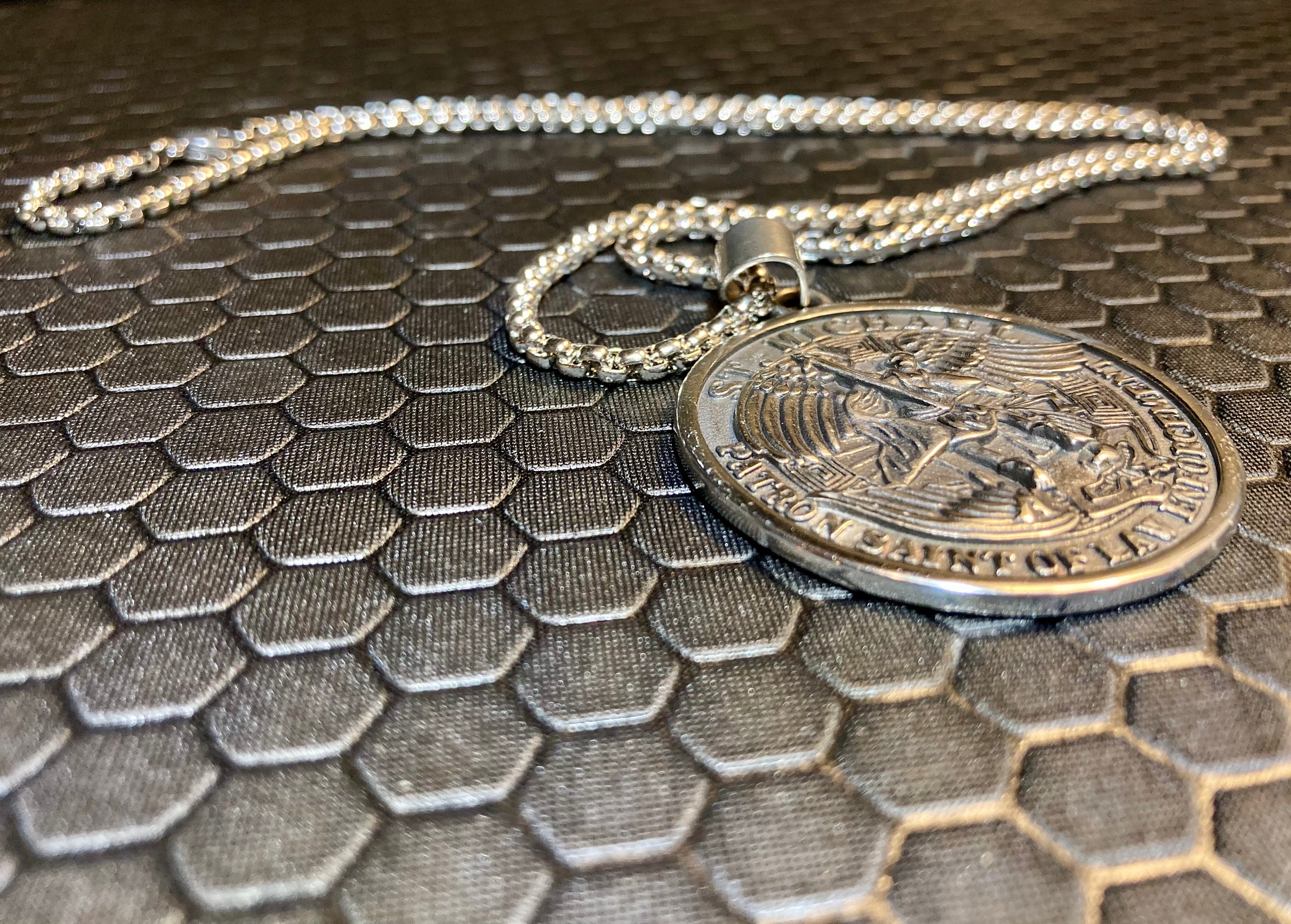 Archangel Protection Pendant for Men/ Stainless Steel St - Etsy Canada