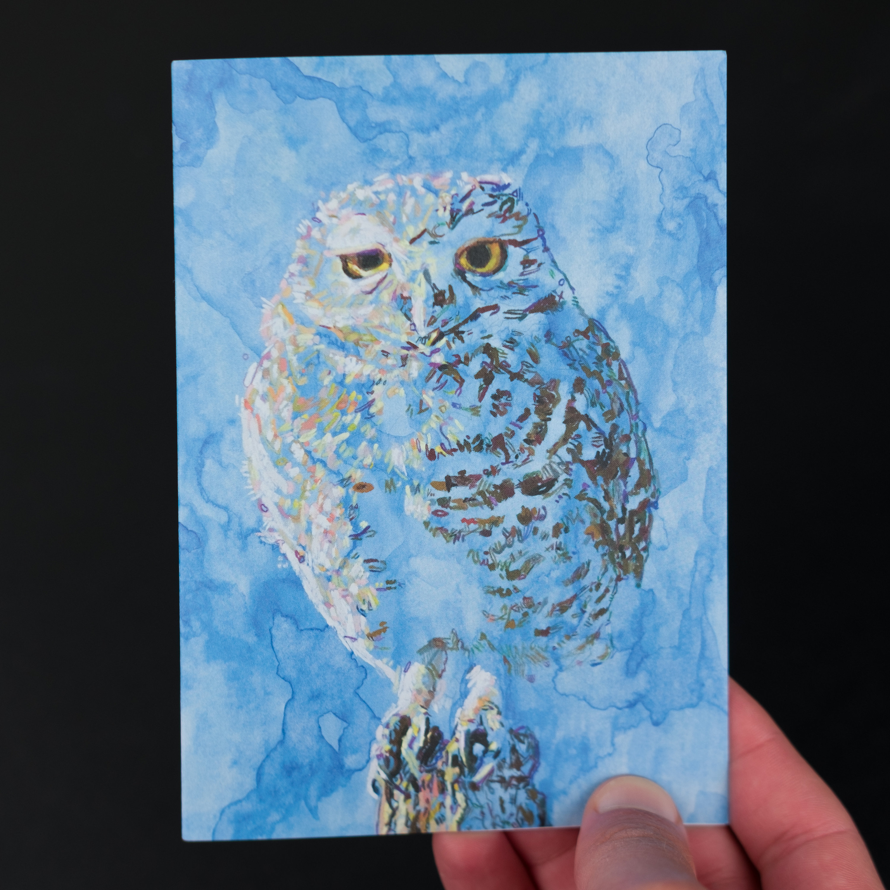 Owl art greeting card | Etsy