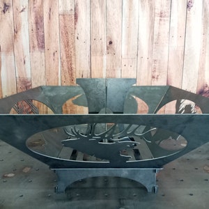Large Portable Collapsible Wildlife Metal Firepit With Vertical Firepit ...