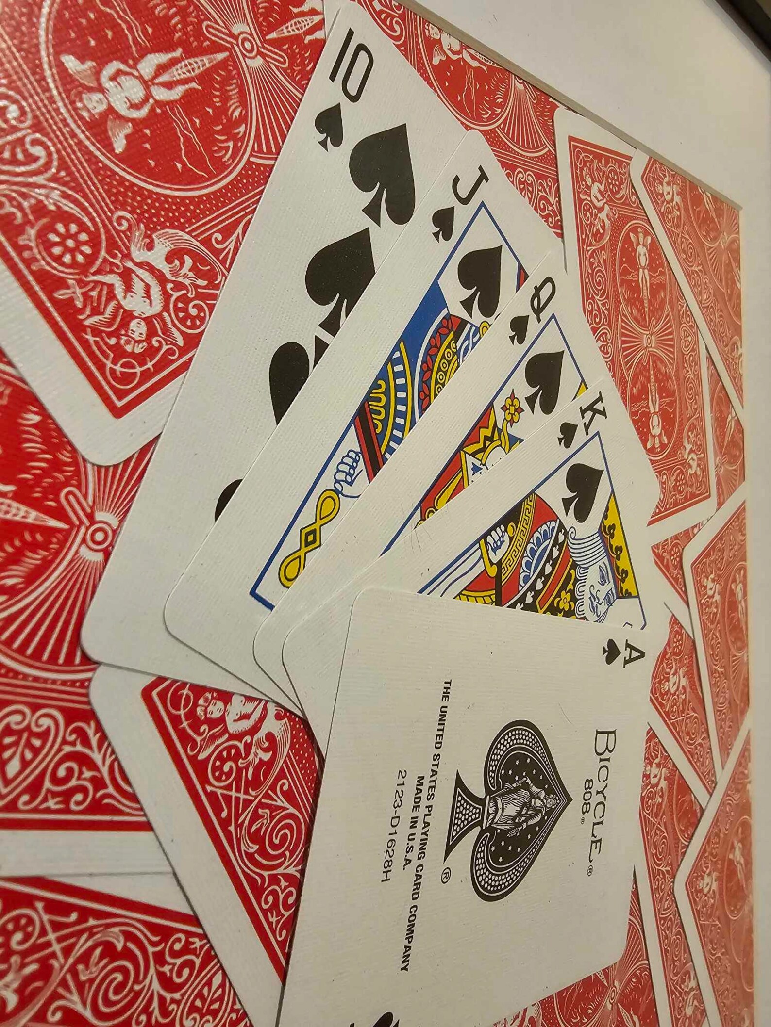 Handmade 3D Wall Art Decor, 11x14 Black Frame, Red Bicycle Poker Cards ...