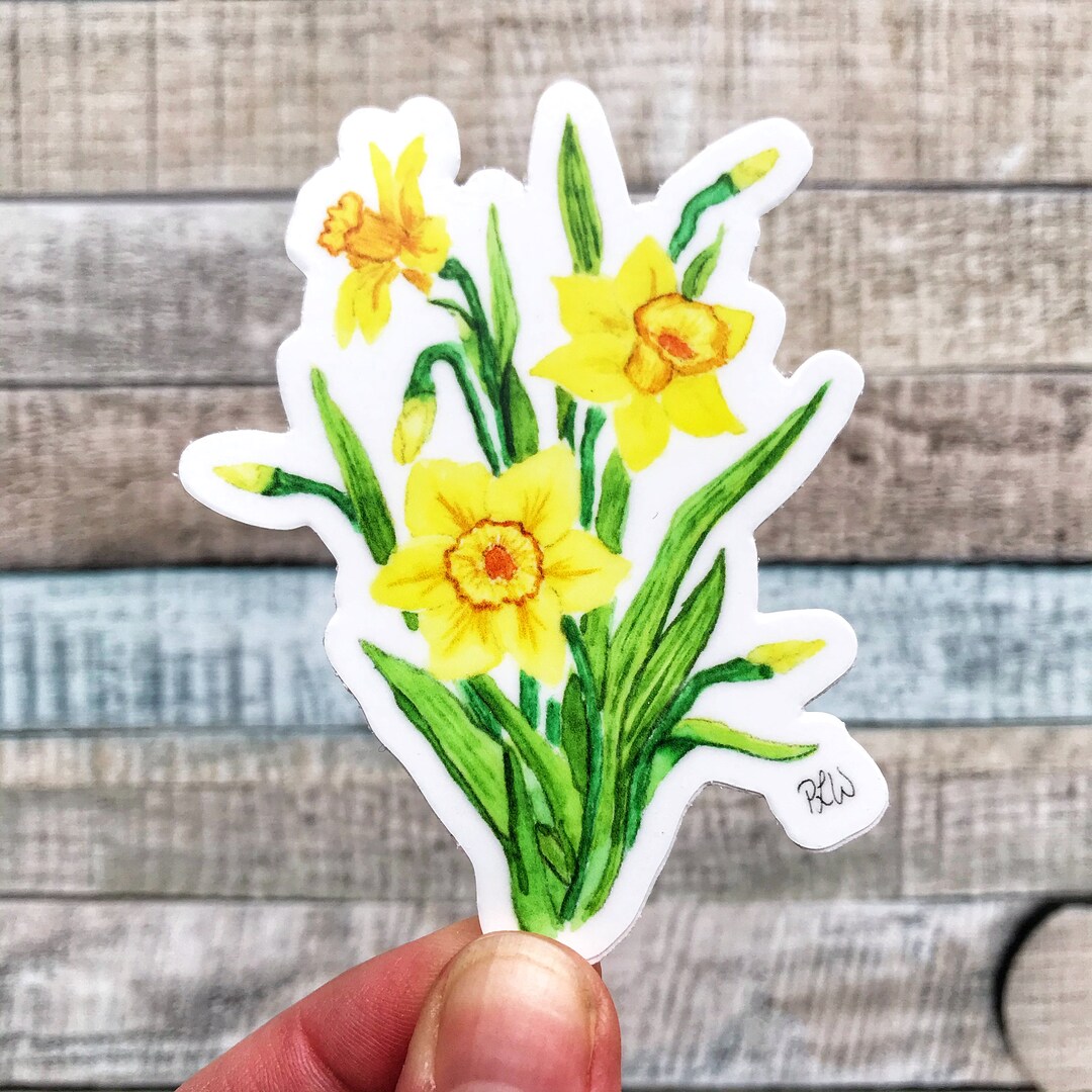Yellow Daffodil Vinyl Decal Sticker - Etsy