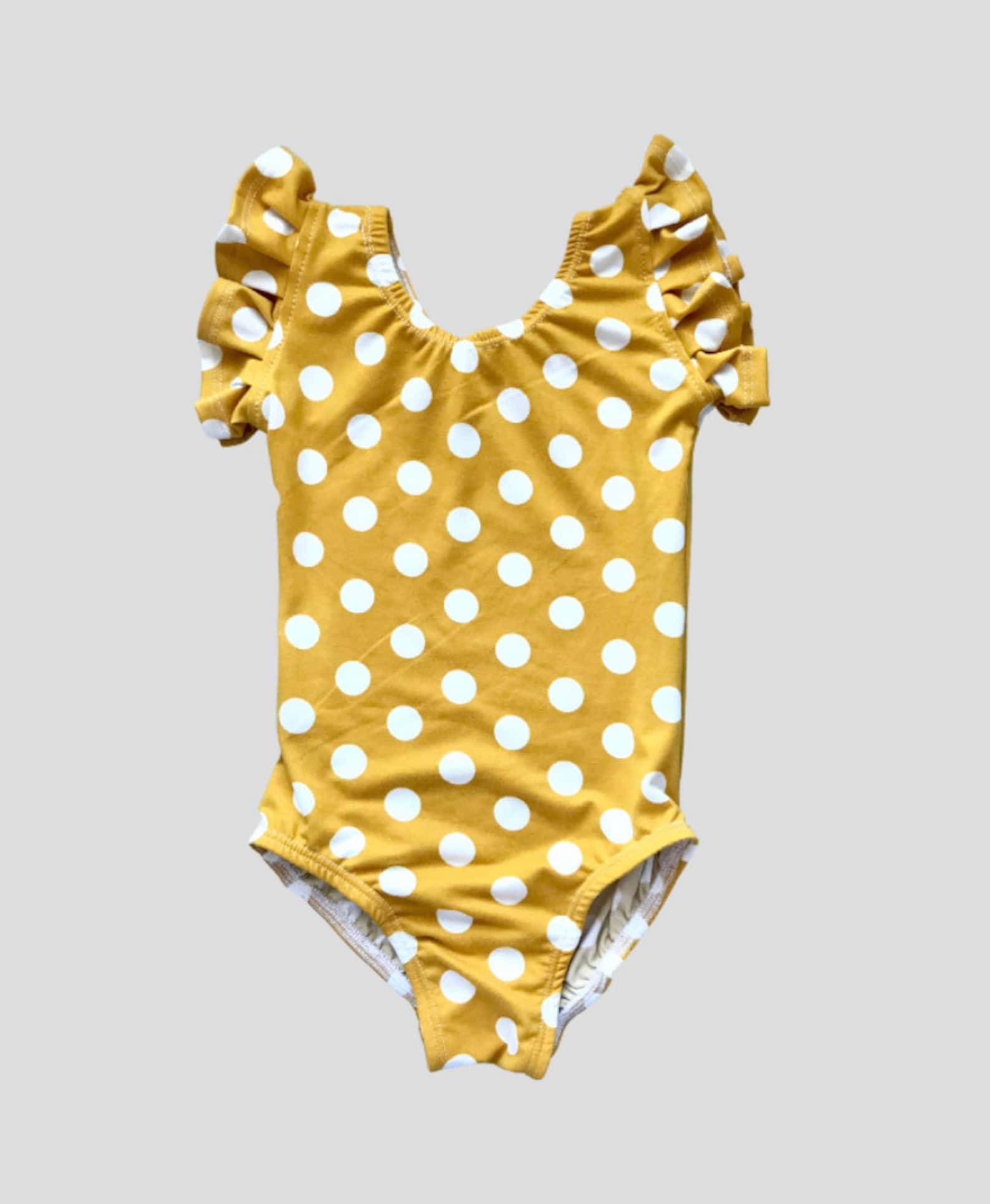 Yellow Polka Dot Cute Girls Leotard Bodysuit Girls Ballet Etsy