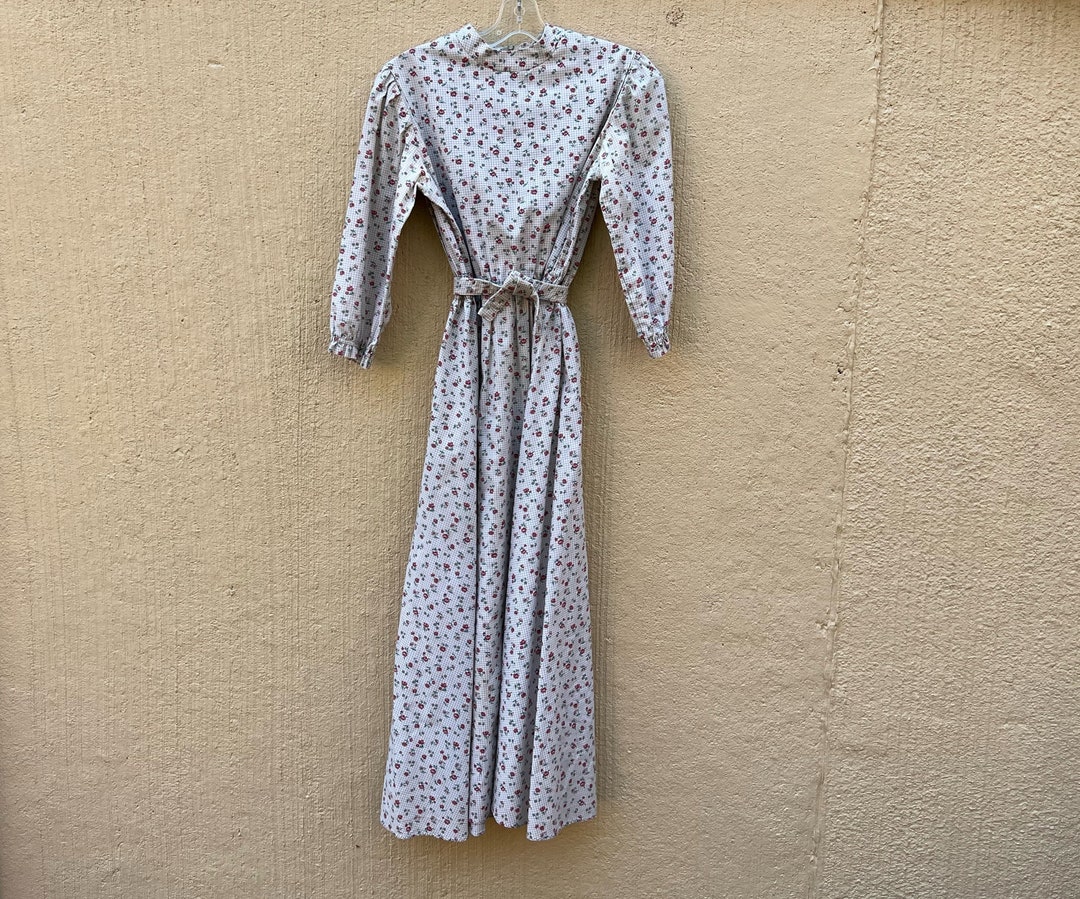 Handmade Modest Mennonite Dress Red Gingham Floral Fabric - Etsy