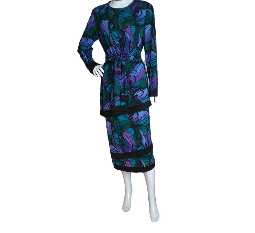 Vintage Multicolor Liola Made in Italy Top Belt & Skirt Set - Etsy