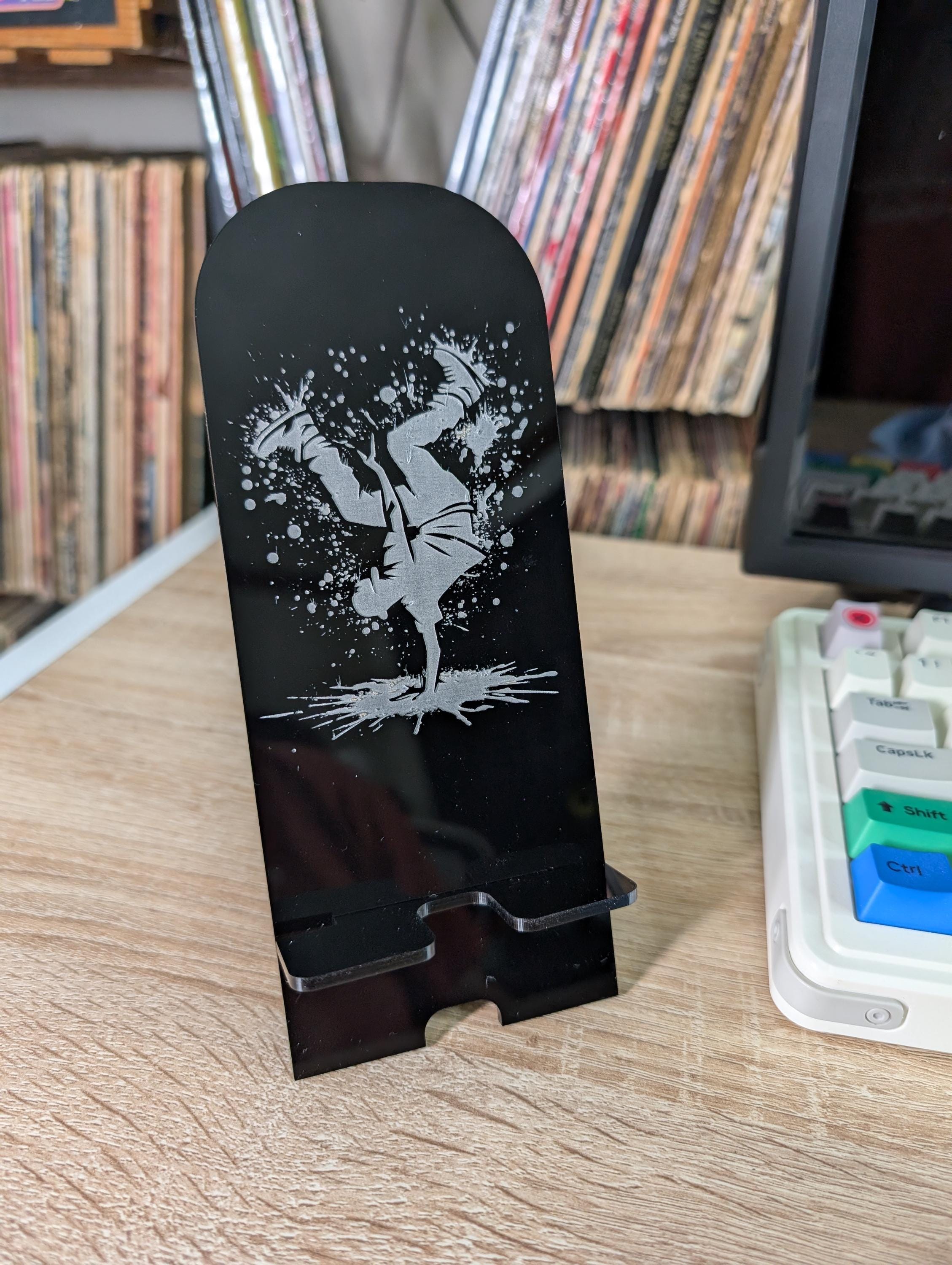 Breakdance Phone Holder Laser Cut Acrylic – Break Dancer Engraved Stand ...