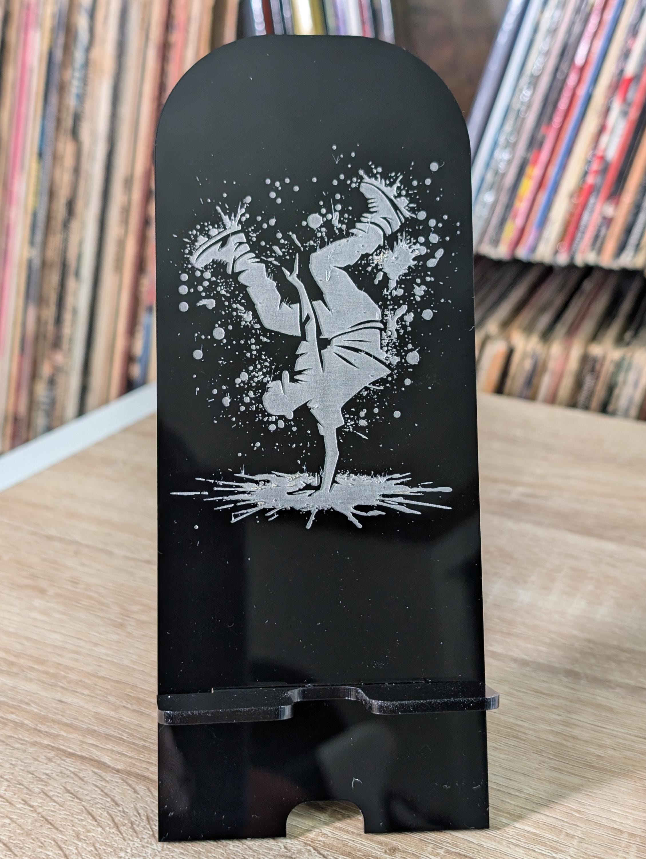 Breakdance Phone Holder Laser Cut Acrylic – Break Dancer Engraved Stand ...