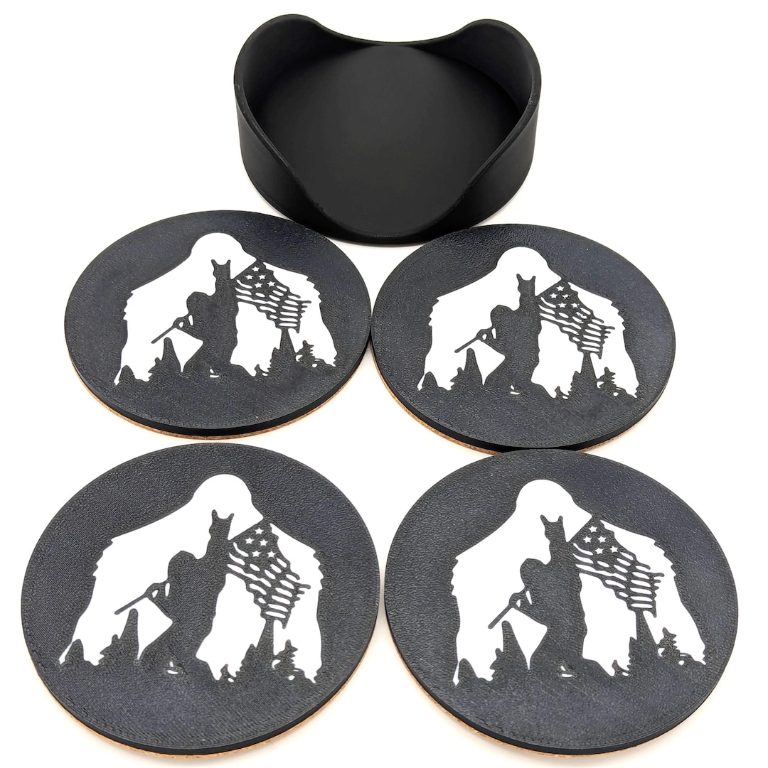 3D Printed Yeti Drink Coasters - Bigfoot, Sasquatch - Set of 4 With ...