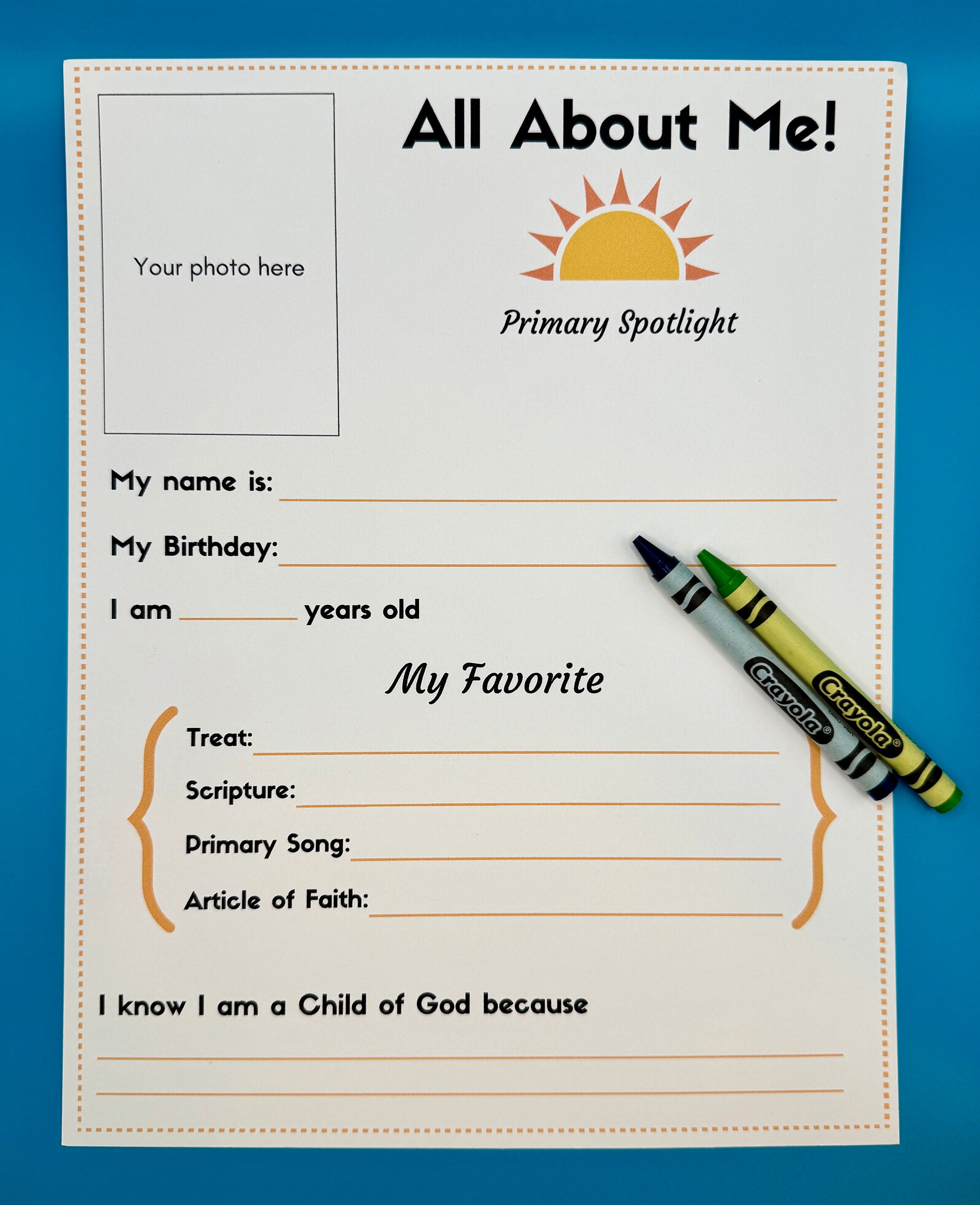 Primary 'all About Me' Spotlight - Etsy