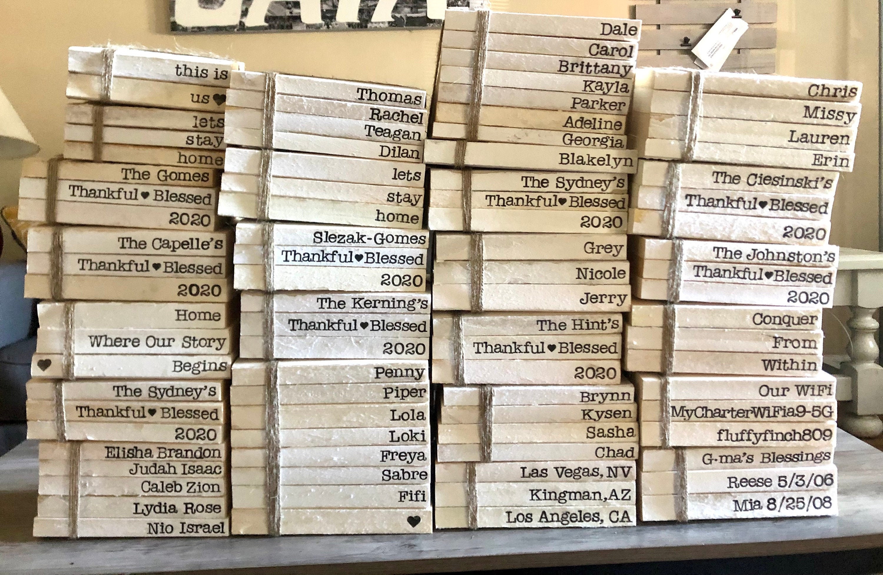 Modern Farmhouse Decor Personalized Book Stack Rustic Decor - Etsy