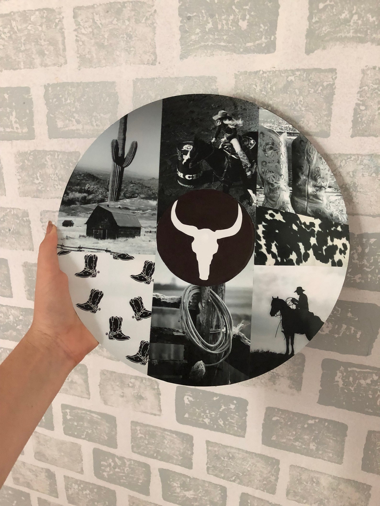 Western Black and White Decor/ Custom Vinyl Records/ Personalized Wall ...