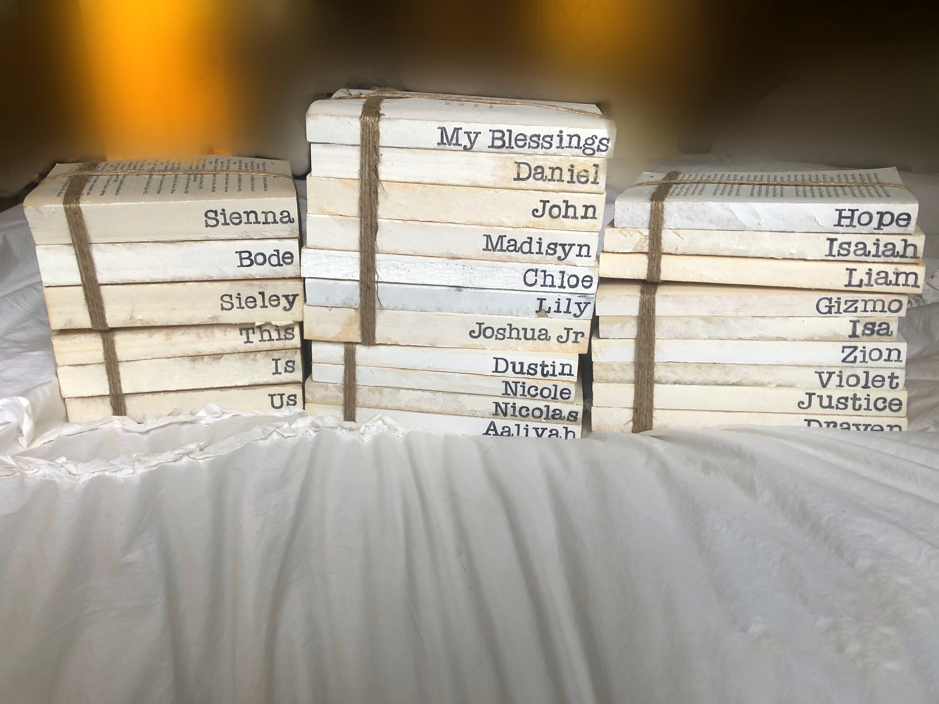 Modern Farmhouse Decor Personalized Book Stack Rustic Decor - Etsy