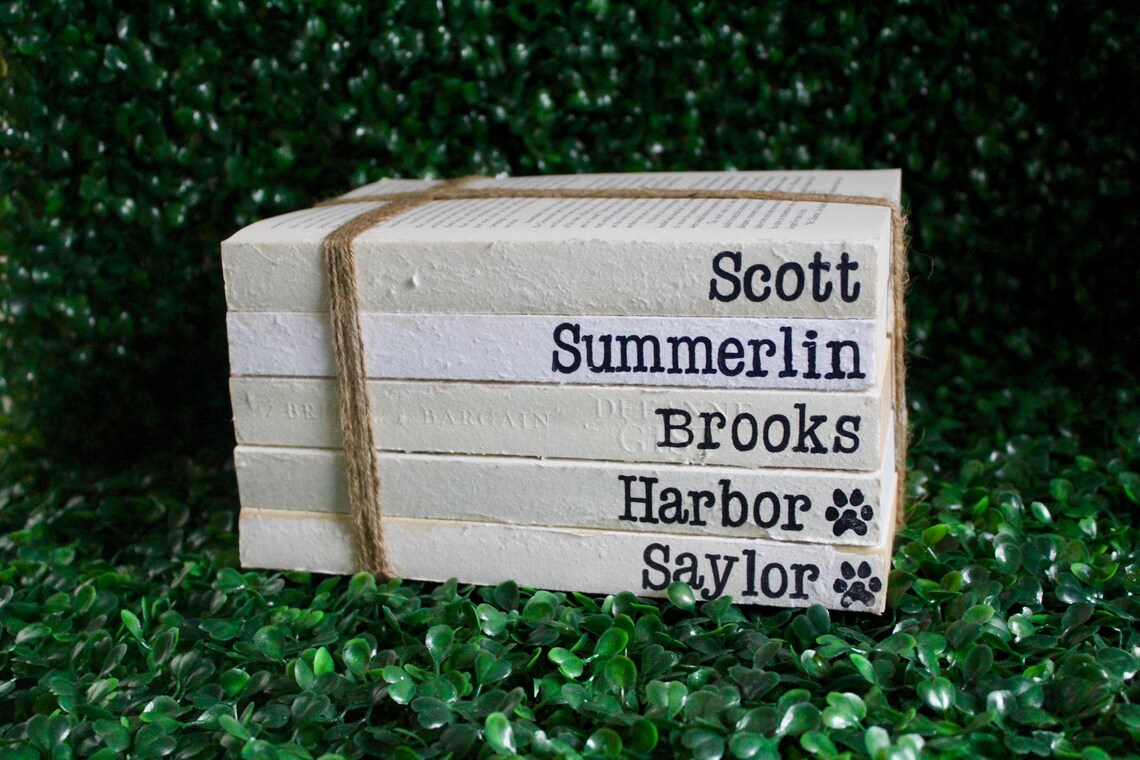 Farmhouse Stamped Books Personalized Stamped Books - Etsy