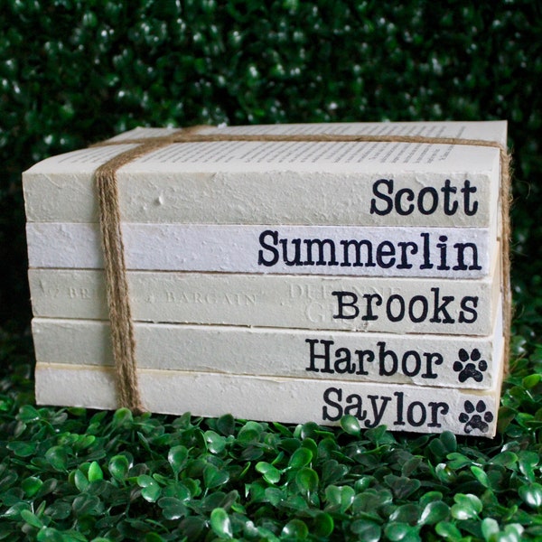 Stamped Book Stack - Etsy