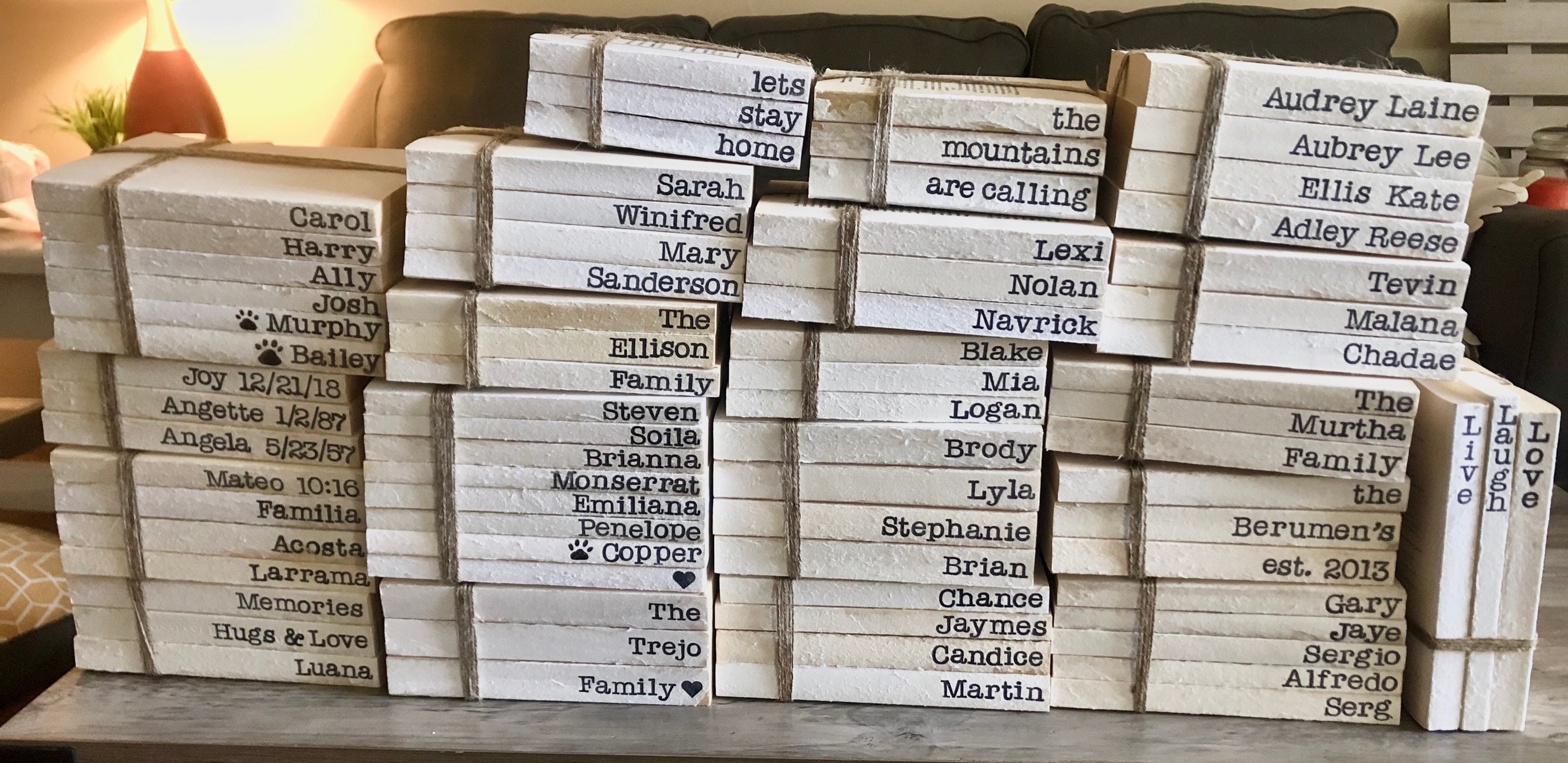 Modern Farmhouse Decor Personalized Book Stack Rustic Decor - Etsy