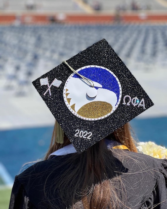 Custom Rhinestone Graduation Cap Topper Floral Grad Cap High - Etsy