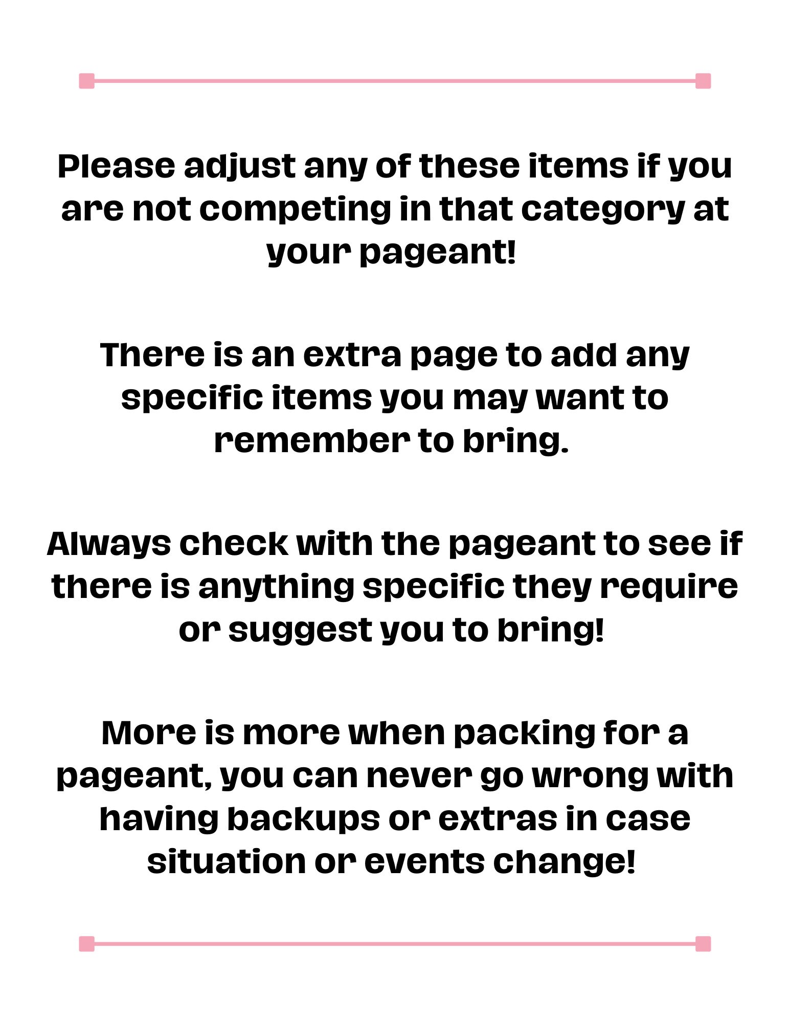 How to Pack for a Pageant, Guide to Pageant Packing,packing List ...