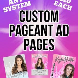 Custom Pageant Ad Pages, Pageant Program Book Page, Pageant Ad ...