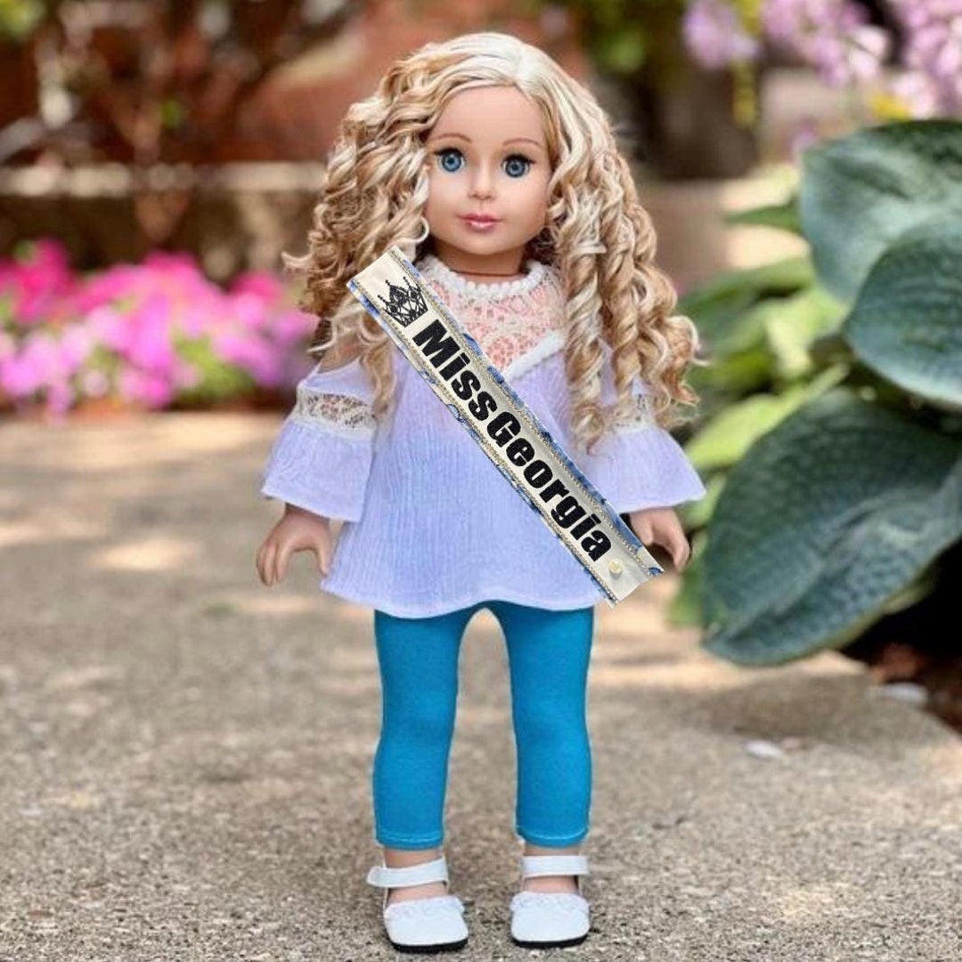 Custom Pageant Doll Sash, Doll Pageant Sash, Doll Accessories, Pageant ...