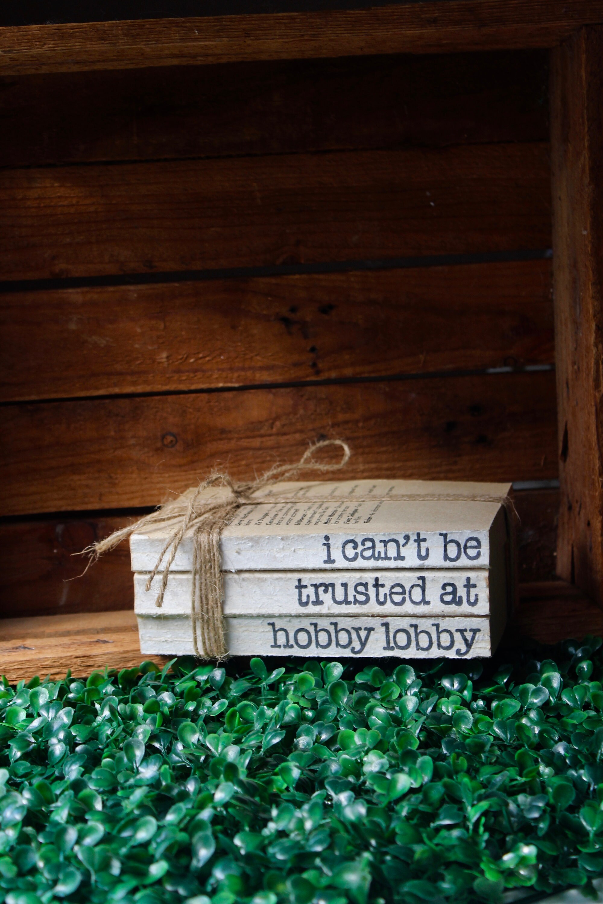 Hobby Lobby Hand Stamped Rustic Home Decor Book Stacks Country Chic Decor Country Chic Farmhouse Mantle Decor Tiered Tray Decor Etsy