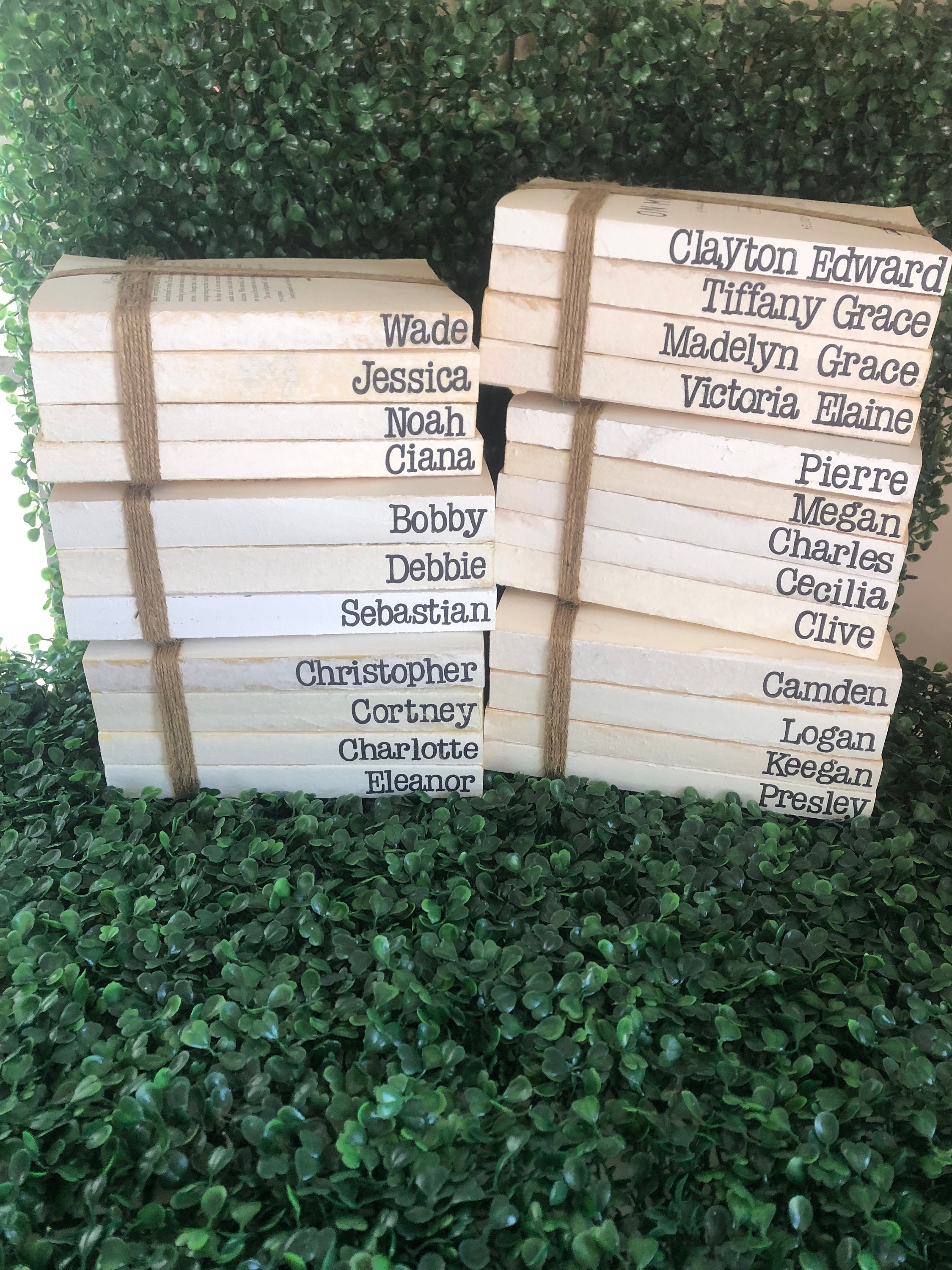 Modern Farmhouse Decor Personalized Book Stack Rustic Decor - Etsy