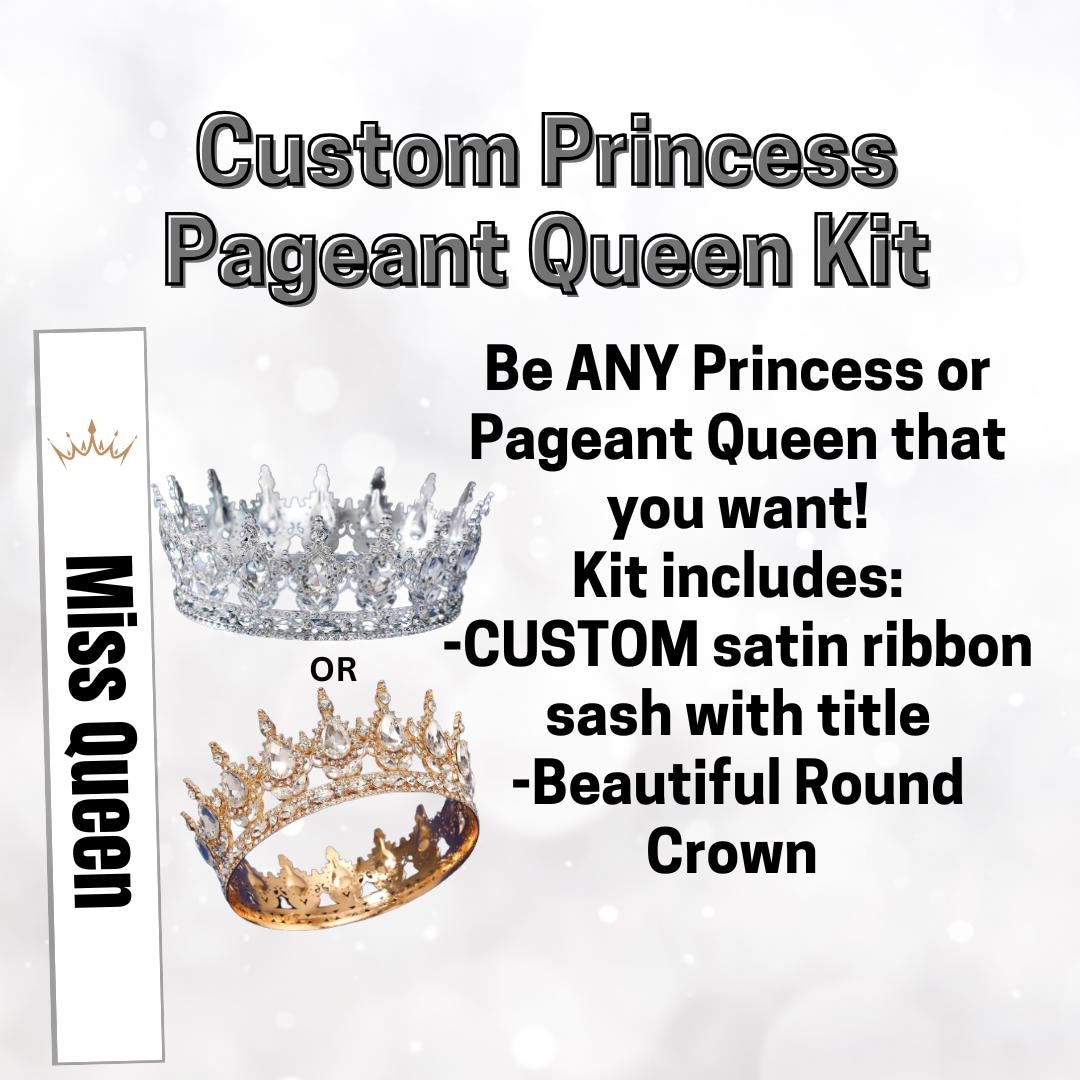 Custom Queens Sash & Crown, Personalized Princess Crown Sash, Custom ...