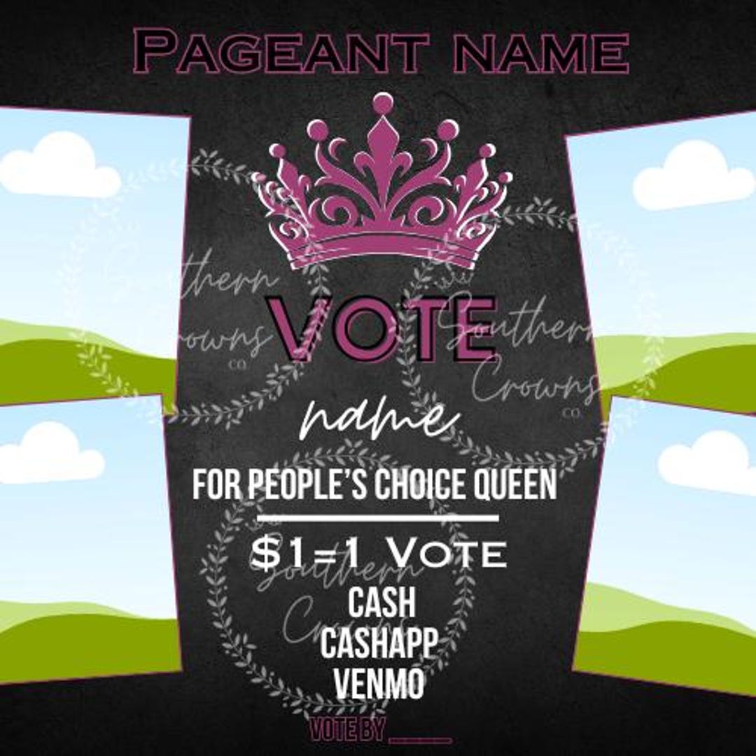Custom Peoples Choice Voting Flyer, Custom Pageant Votes Flyer, People ...