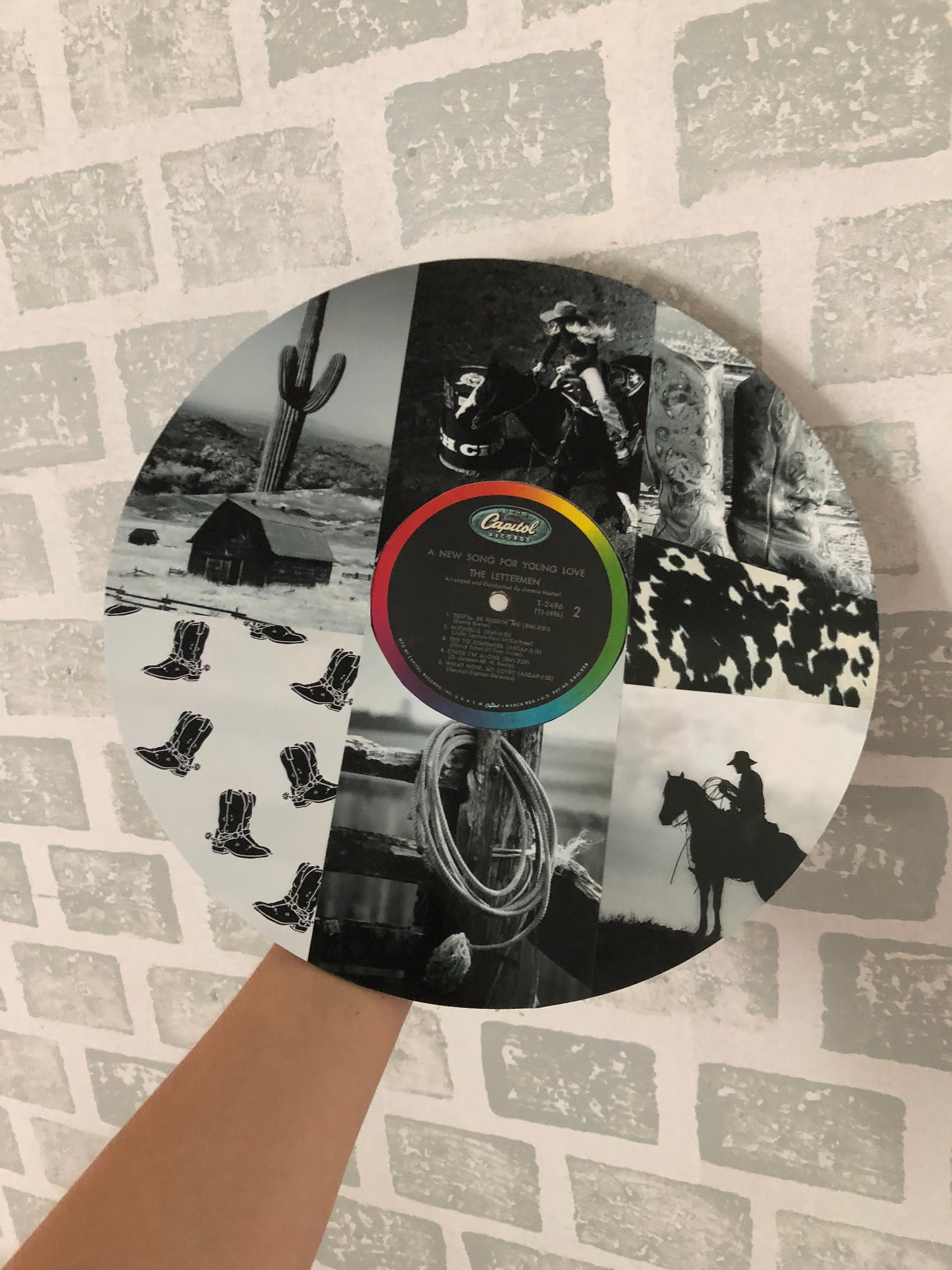 Western Black and White Decor/ Custom Vinyl Records/ Personalized Wall ...