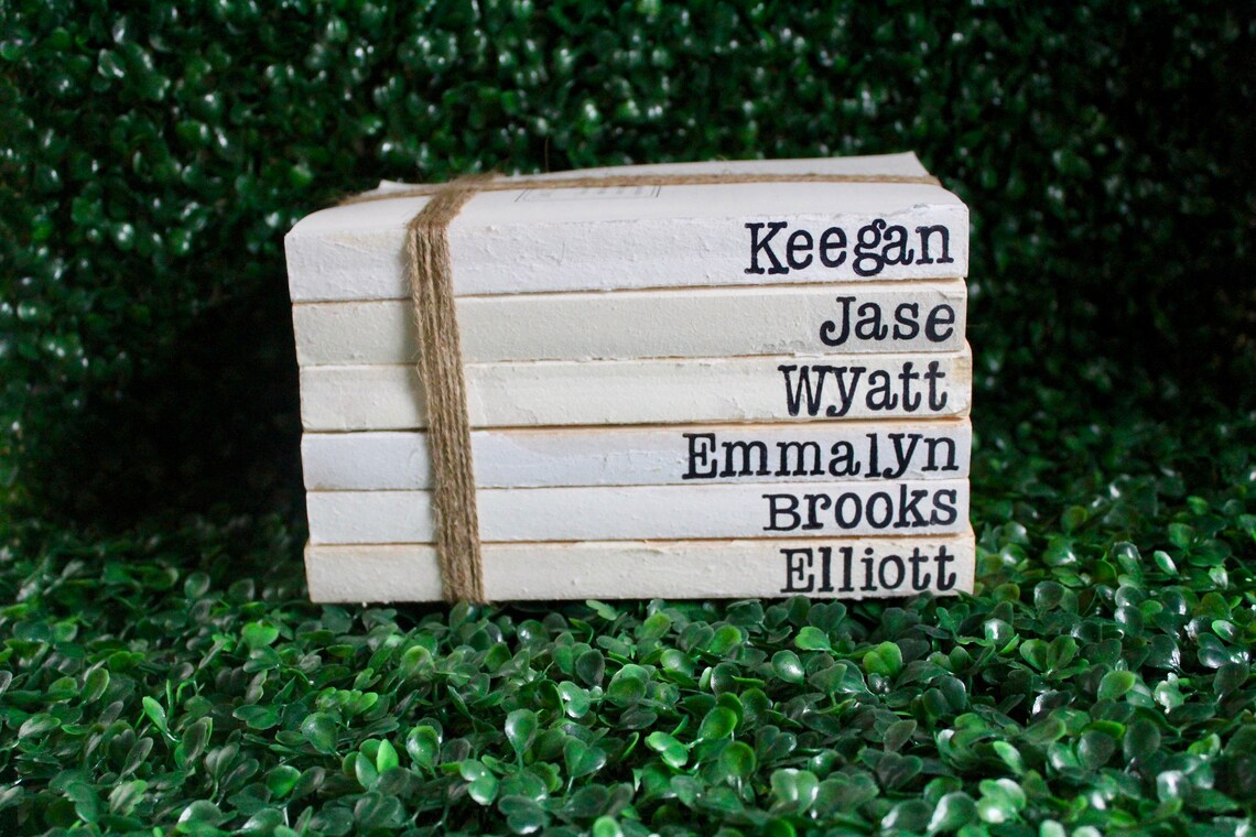 Farmhouse Stamped Books Personalized Stamped Books - Etsy