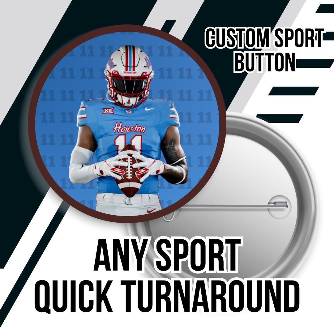 Custom Football Button, Sports Button, Senior Button, Basketball Button ...