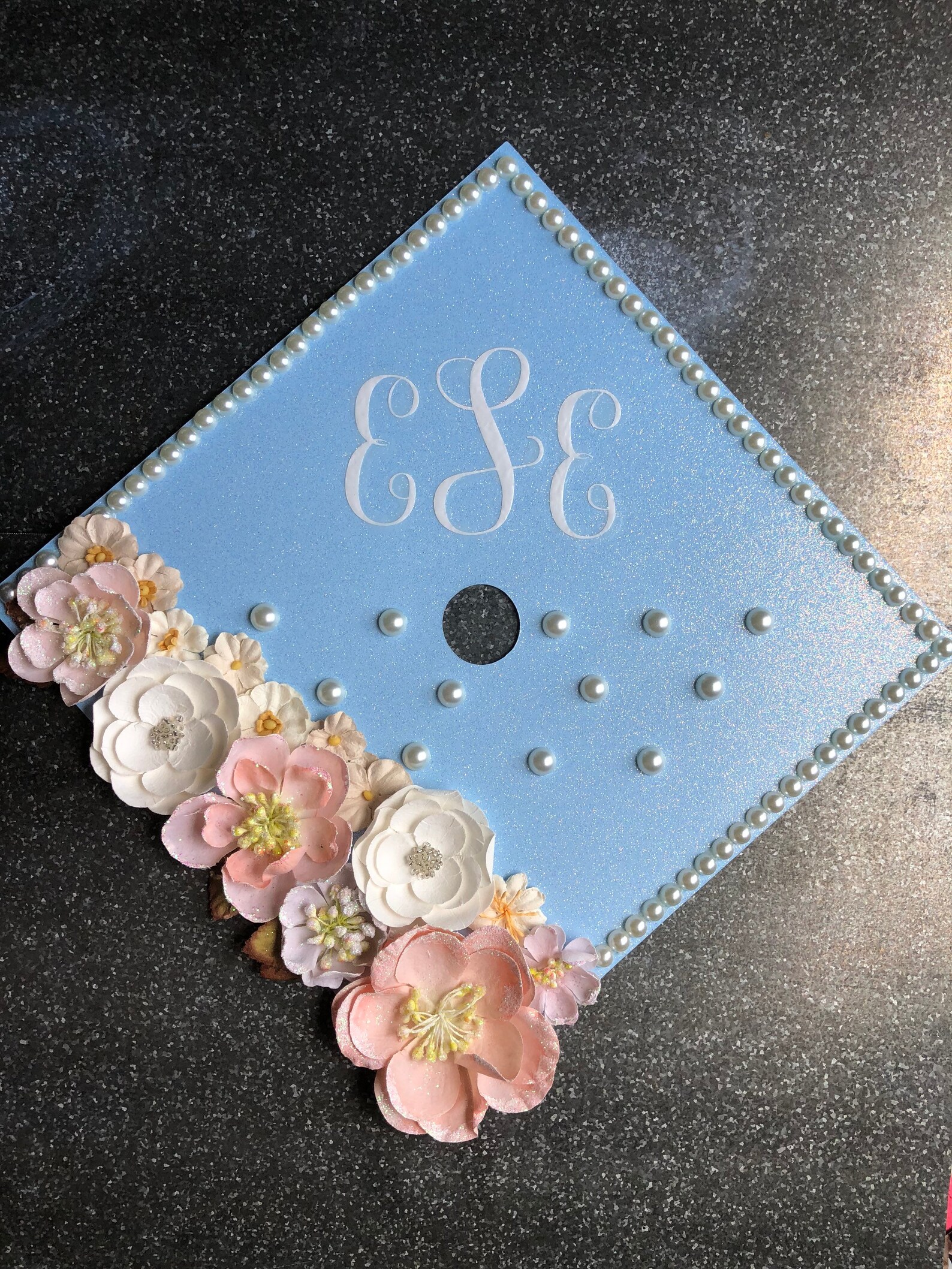 Custom Graduation Cap Topper, Floral Grad Cap, High School Grad Cap ...