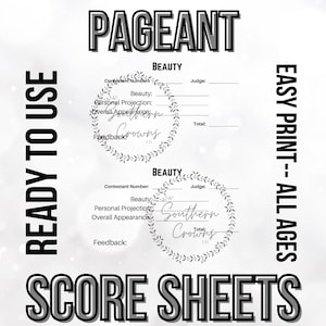 Pageant Score Sheet, Ready to Print Score Sheet, All Age Beauty Score ...