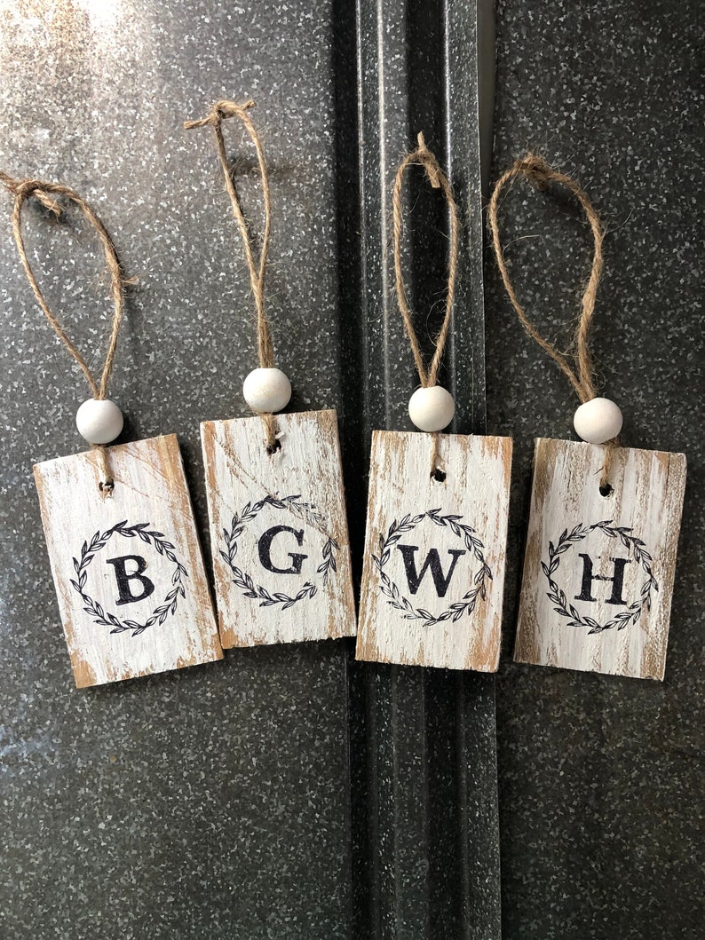Stocking Name Tags Beaded Wooden Custom Personalized - Etsy