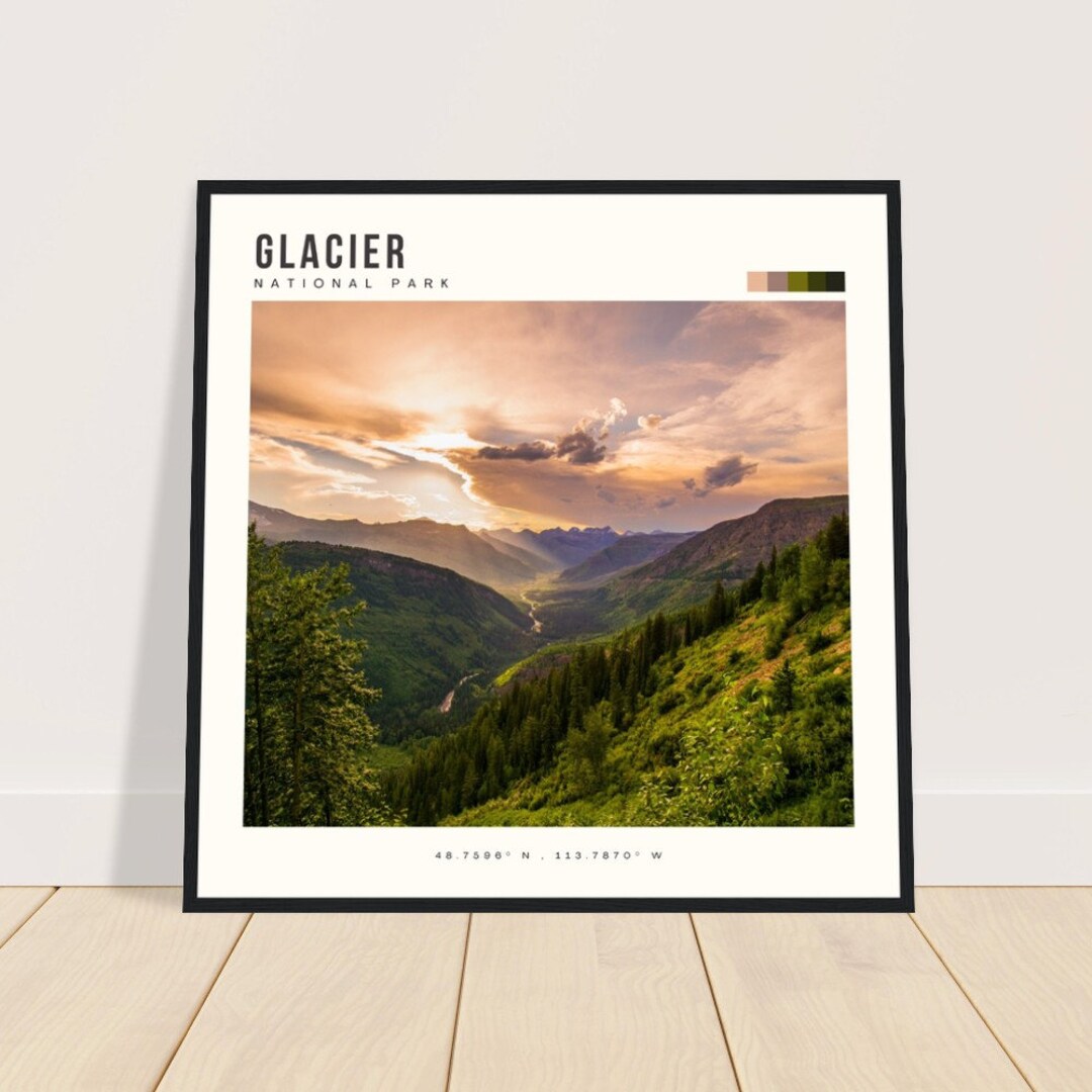 Glacier Print, Glacier Poster, Glacier Wall Art, National Park Art ...
