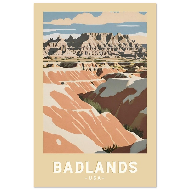 Badlands Badlands Art Badlands Poster Badlands Canvas - Etsy