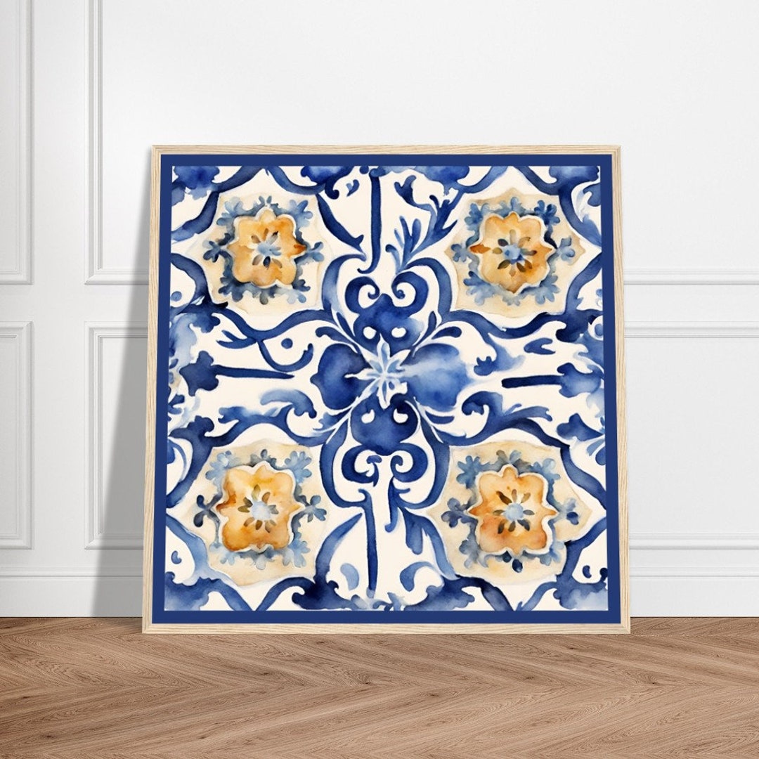 Tile Print, Tile Poster, Tile Wall Art, Wattercolor Print, Talavera ...