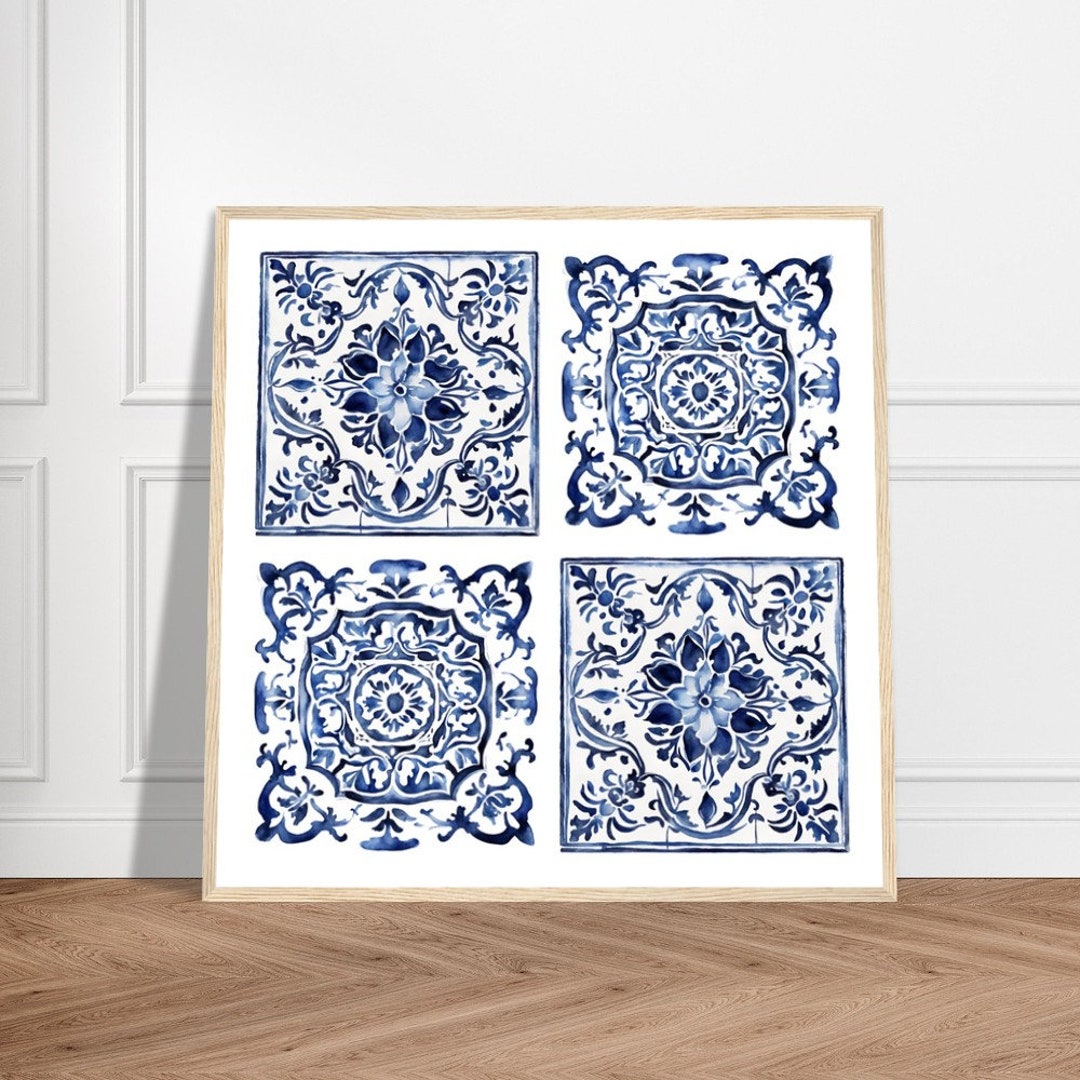 Tile Print, Tile Poster, Tile Wall Art, Wattercolor Print, Talavera ...