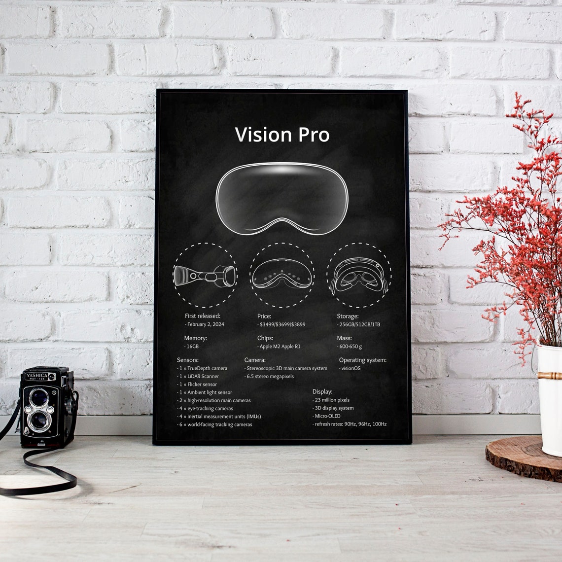 Apple Vision Pro Blueprint Poster Wall Decor - Etsy