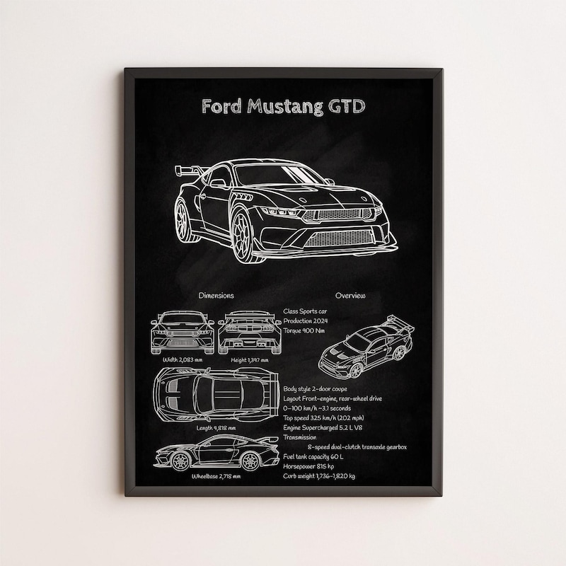 Mustang Poster Modern - Etsy