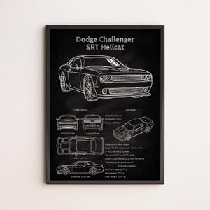 Dodge Challenger Srt Hellcat Blueprint - Etsy