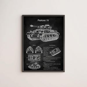Panzer IV German Ww2 Tank Blueprint Poster Wall Art - Etsy