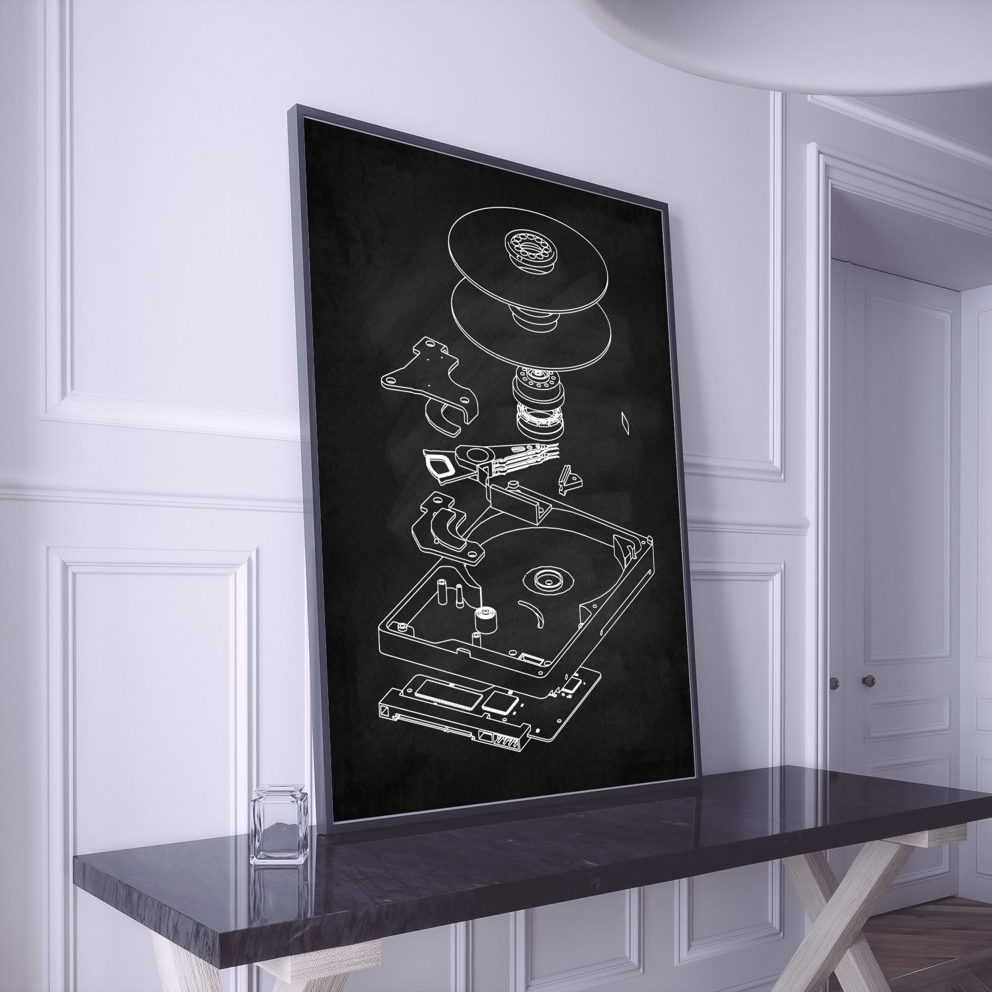 Hard Disk Drive Blueprint Wall Decor Poster - Etsy
