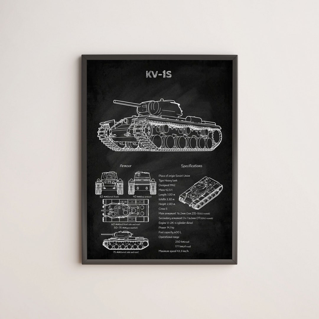 Soviet KV-1S Heavy Tank Blueprint WW2 Poster Wall Decor - Etsy