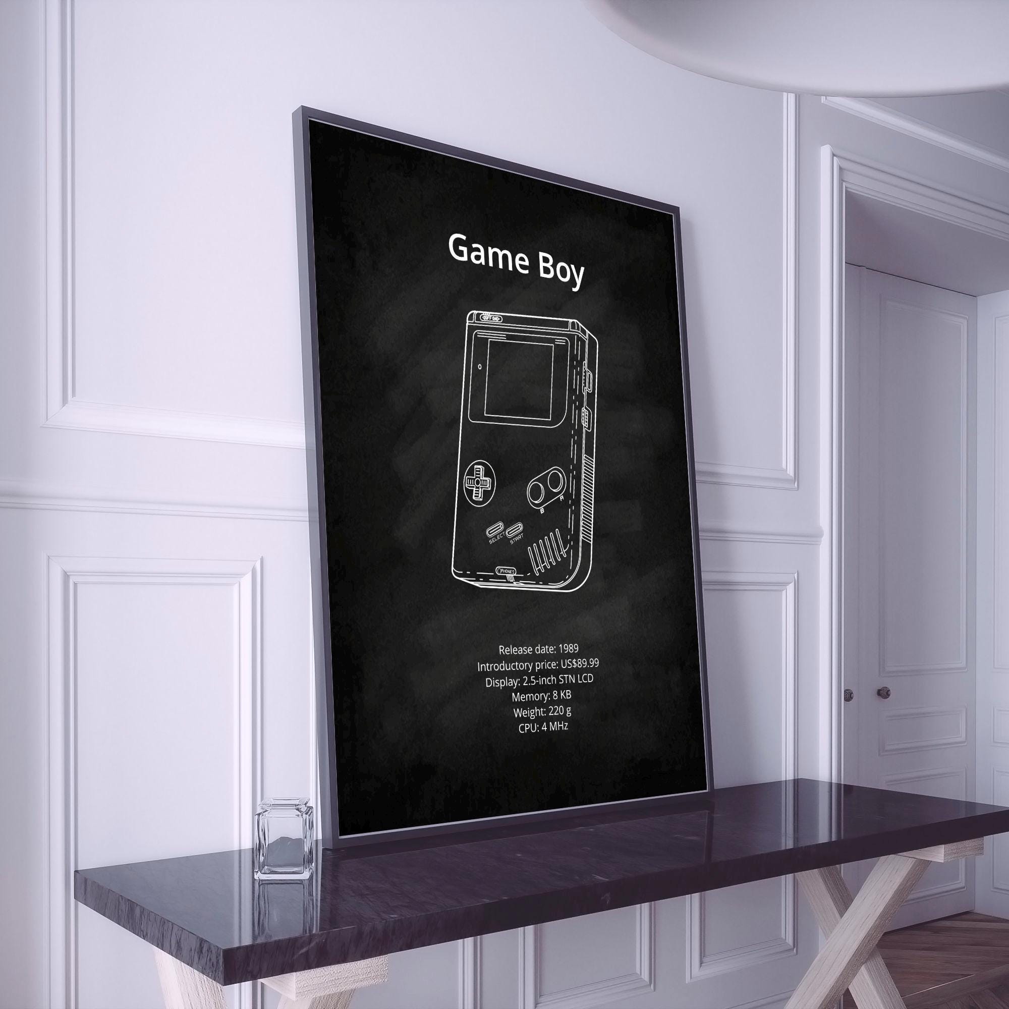 Nintendo Game Boy Retro Gaming Blueprint Poster Wall Art - Etsy